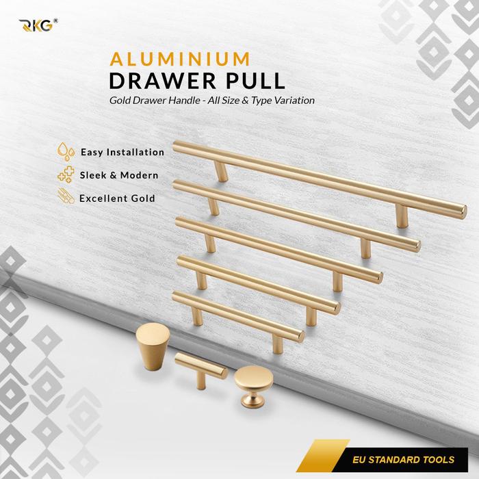 Promo Tarikan Laci Tabung Tube Bar Gold Minimalis Drawer Pull Handle ...