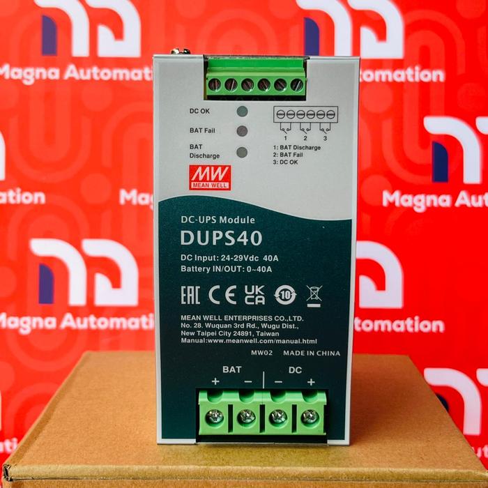 Jual UPS Modul tanpa PSU 24V DC 40A Meanwell DUPS40 (barunya DR-UPS40 ...