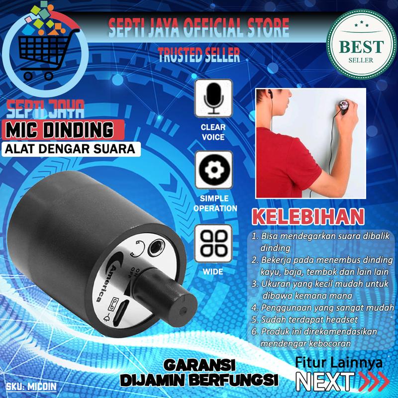 Alat pendeteksi kebocoran air Microphone Ear Listen Pendengar Tembus ...