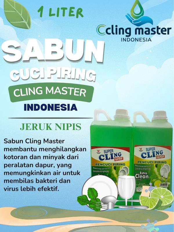 (Cling Master) Sabun Cuci Piring Jeruk Nipis Premium 1 Liter - Shop ...