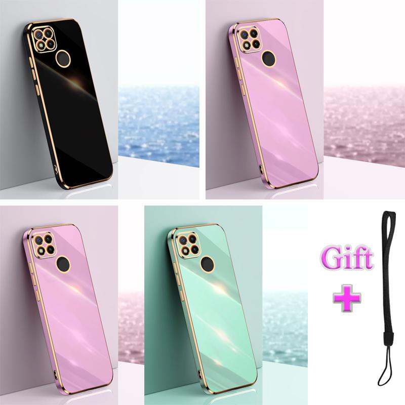 Telefon untuk Redmi 9C Traight Edge, saduran elektrik, tepi emas ...