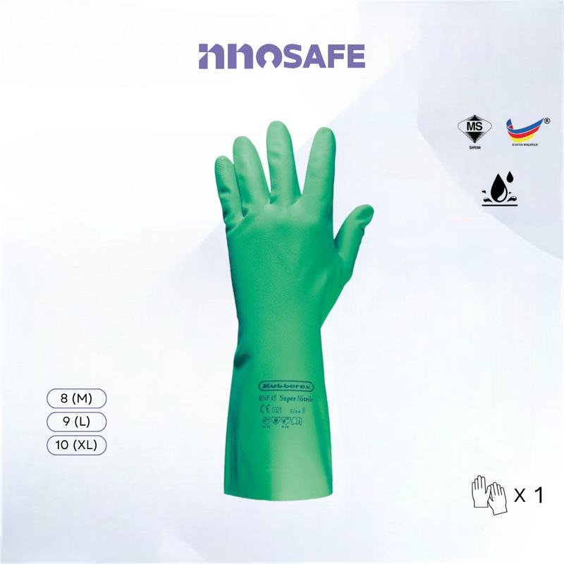 Rubberex 330mm@ Nitrile Lining Green Rubber Glove Chemical OIL - TikTok ...