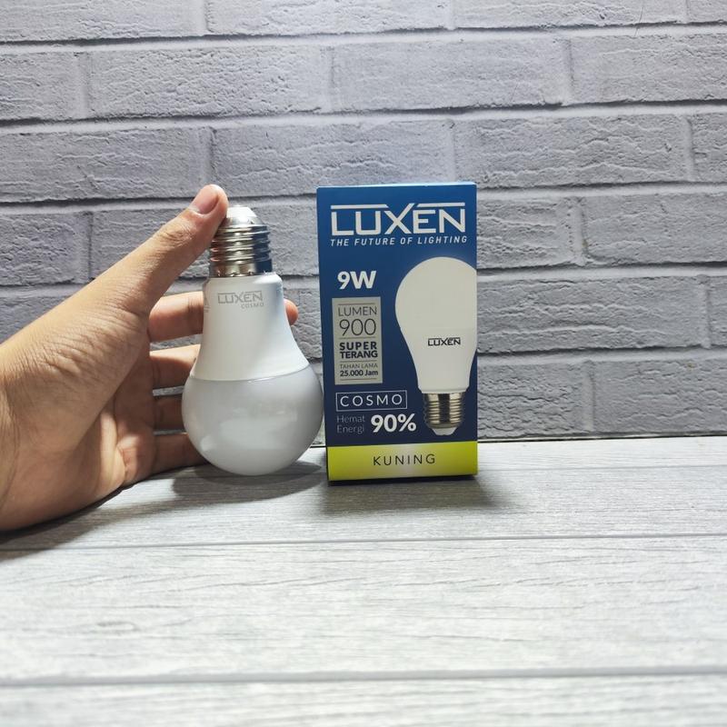 LUXEN LAMPU LED BULB 9W 9 WATT COSMO KUNING 3000K WARM WHITE - Shop ...
