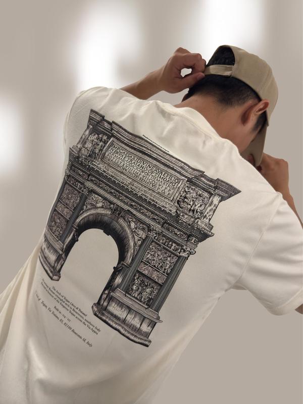 Arch Of Trajan 200GSM T Shirt (CREAM) - Hand-Drawn Intricate - TikTok ...