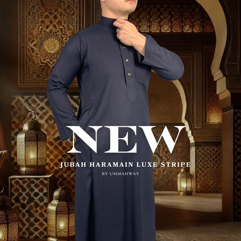 Jubah Exclusive AL Haramain LUXE Slim Fit Stripe Slim Fit Cekak Musang ...