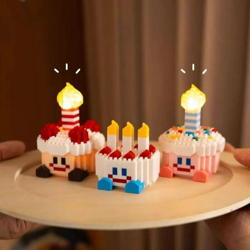Nano blocks Birthday Cake Bricks Set with light Gift DIY Ki - TikTok ...