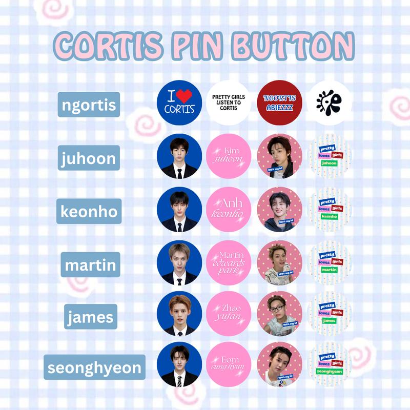 PIN BUTTON CORTIS 44 MM JAMES MARTIN SEONGHYEON JUHOON KEONHO READY ...