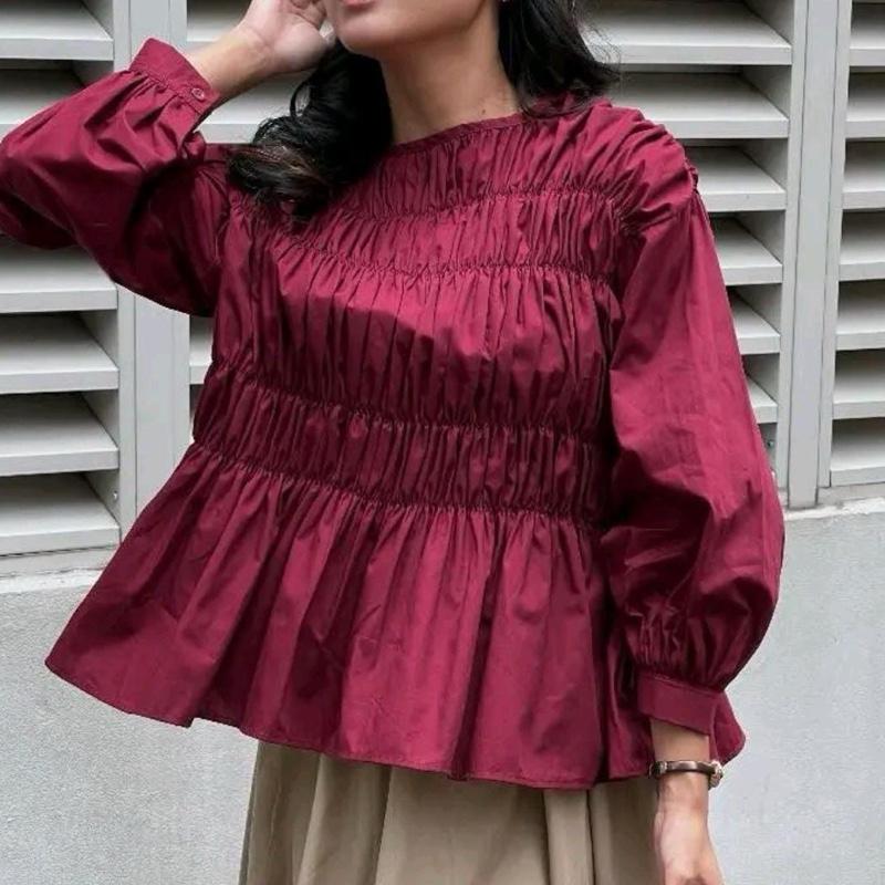 A2 Store - Naura Blouse - Atasan Kerut Dada Lengan Panjang Wanita - Shop | Tokopedia