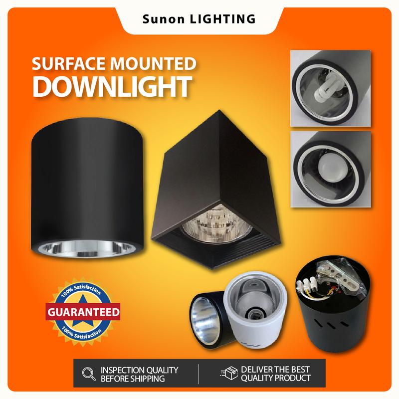Surface Mounted Tin Down light Casing 4 / 6 / 8 Inches E27 surface ...