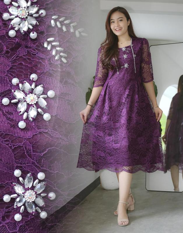 New - Dress Brokat Pevita Payet Elegan Mewah Dress Natalan 2024 - Shop ...