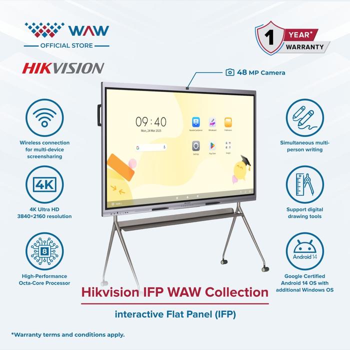Promo Hikvision Interactive Flat Panel WAW COLLECTION TV Touchscreen 65 ...