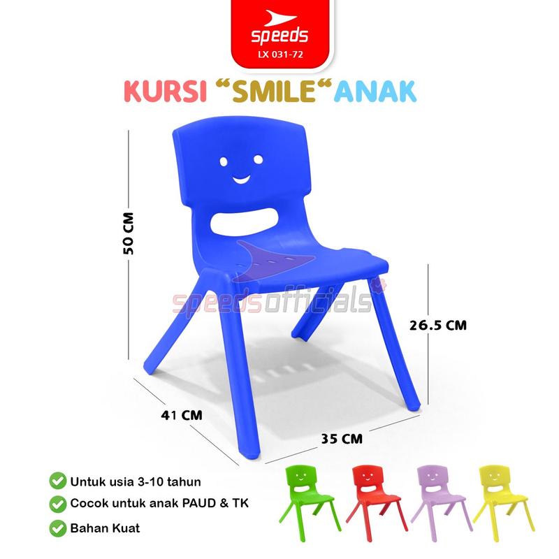 SPEEDS Kursi Anak TK Paud Bangku Belajar Plastik Kuat Kokoh Colorfull ...