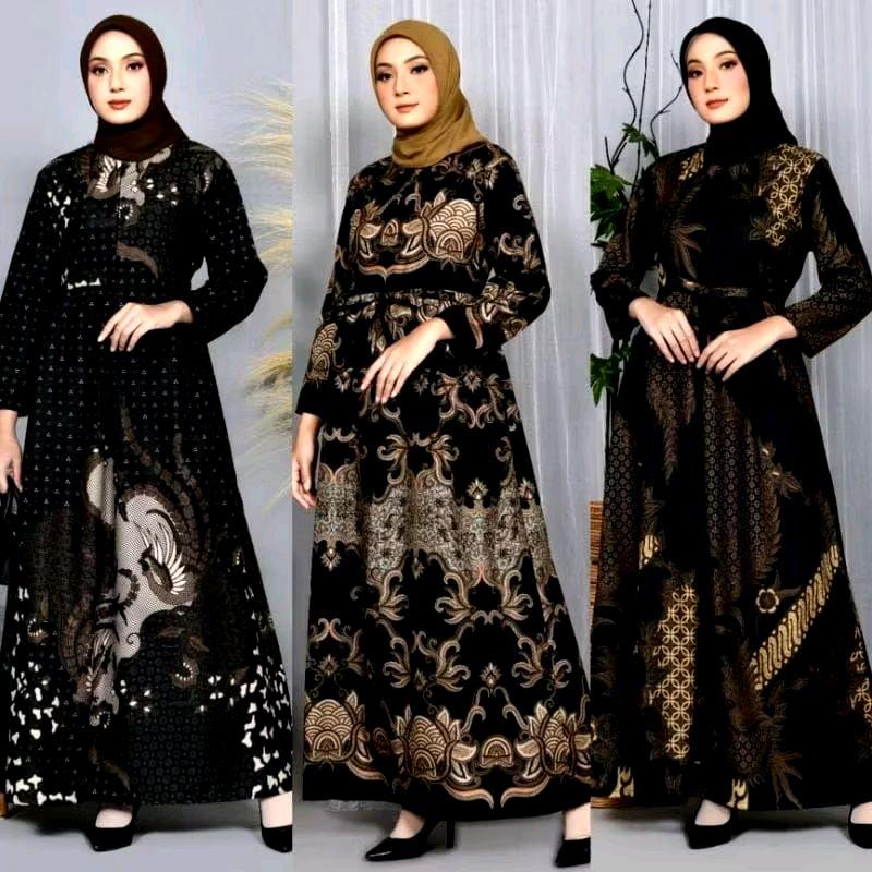 Gamis Kondangan Abaya Syari Motif Batik Terbaru Busui Frendly - Shop ...