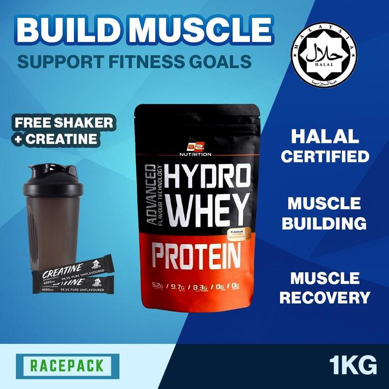 [FREE CREATINE+SHAKER] BS Nutrition Hydro Whey Protein 1kg, HALAL ...