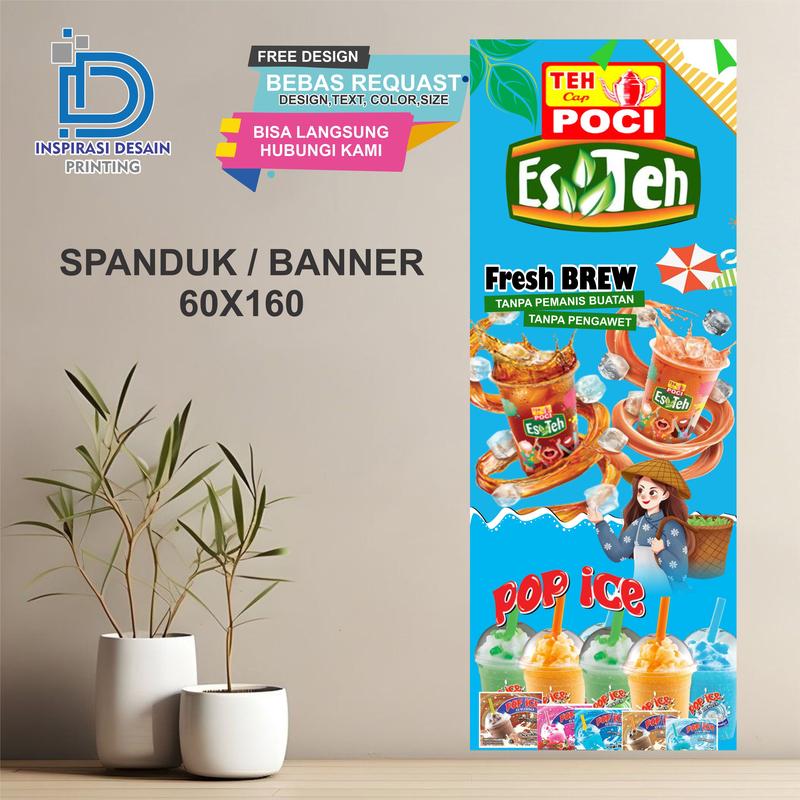 SPANDUK BANNER 60X160 ES TEH POP ICE BIRU - Shop | Tokopedia