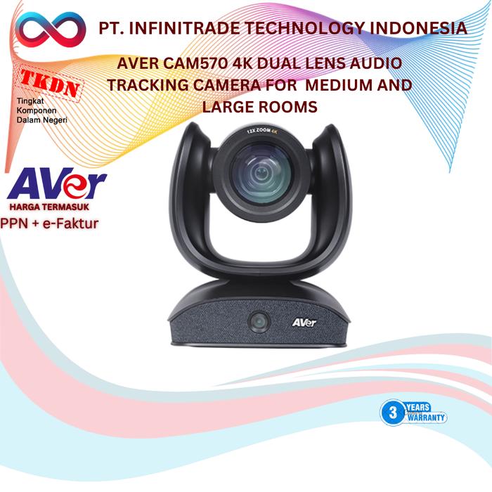 Jual AVER CAM570 4K DUAL LENS AUDIO TRACKING CAMERA FOR MEDIUM AND ...