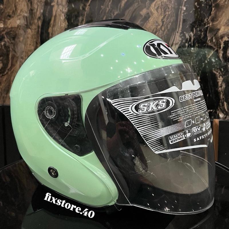 KYOTO SKS Helm Halfface SNI Berkualitas Pria Wanita Warna Hijau Toska ...