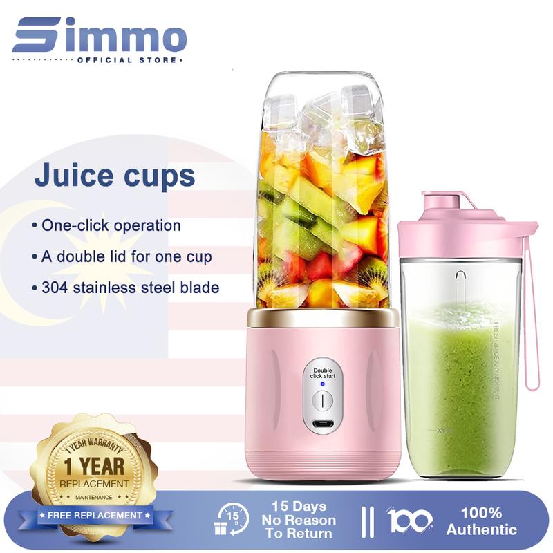 SIMMO 2 Cups Wireless Electric Fruit Juicer Blender 800ml 6 Blade ...