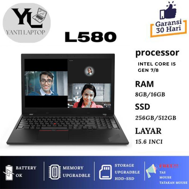LAPTOP L580 I5 GEN 7/8 RAM 8GB/16GB 256GB/512GBWindows 10/11 MULUS ...