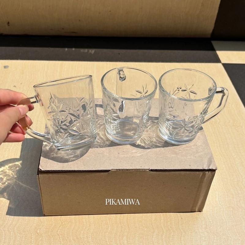 6 PCS GELAS KACA KIM MOTIF BUNGA gelas cantik gelas kaca - Shop | Tokopedia