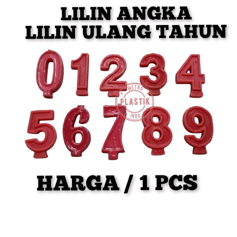 Lilin Angka Warna Merah / Lilin Kue Ulang Tahun Party Angka - Shop ...