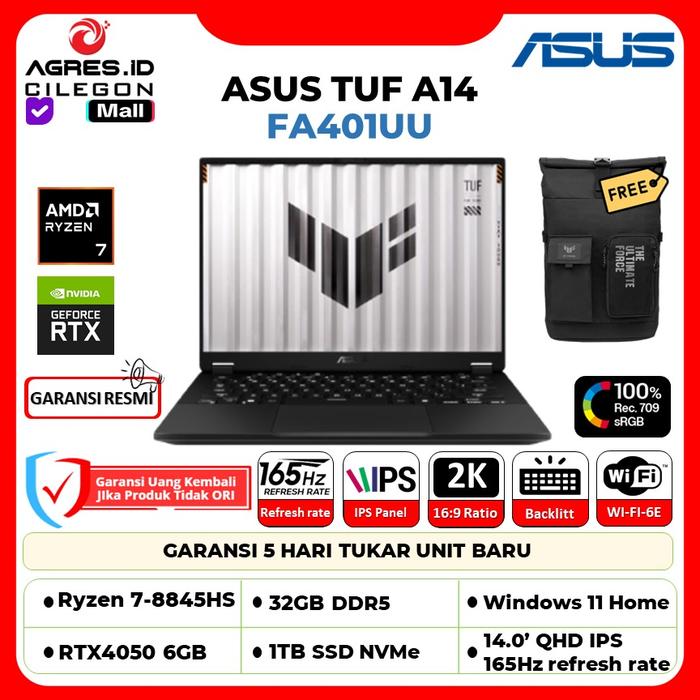 Promo Asus TUF A14 FA401UU AMD Ryzen 7 8845HS RTX4050 6GB RAM 16GB ...