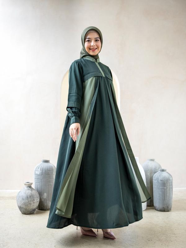 KHAIRA DRESS -Dress layer sifon dan detail benang timbu - Shop | Tokopedia