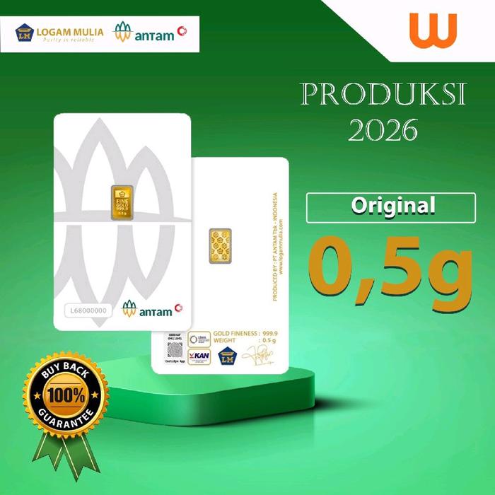 Promo 0,5 GR (GRAM) GOLDBAR/LOGAM MULIA/LM/EMAS BATANGAN ANTAM ...