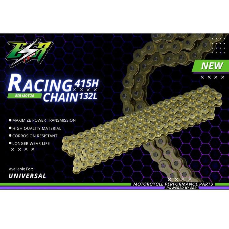 ESR MOTOR RACING MOTORCYCLE CHAIN 428/415 132L O-RING - TikTok Shop ...
