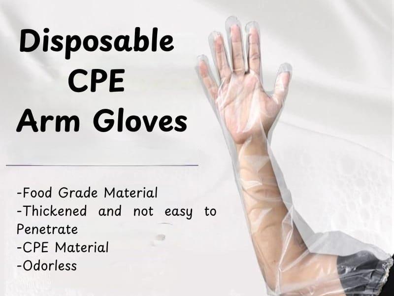 SG Stocks! Disposable CPE Material Arm Gloves Food-Grade Waterproof ...