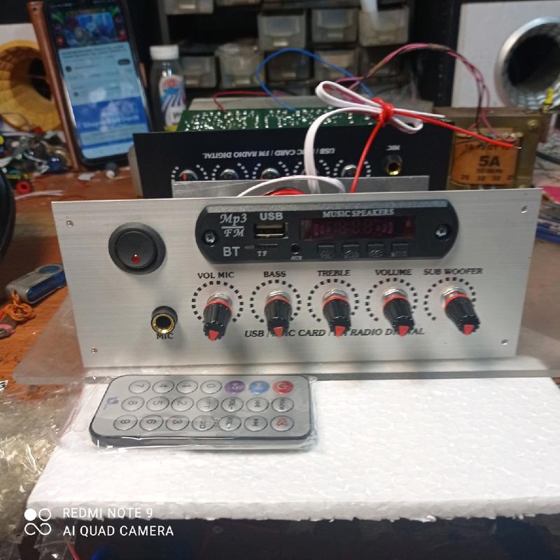 modul kit speaker aktif stereo subwoofer plus MP3 player bluetooth ...