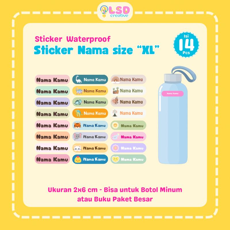 Size XL Sticker Nama Waterproof Anti Air BACA DESKRIPSI DULU - Shop ...