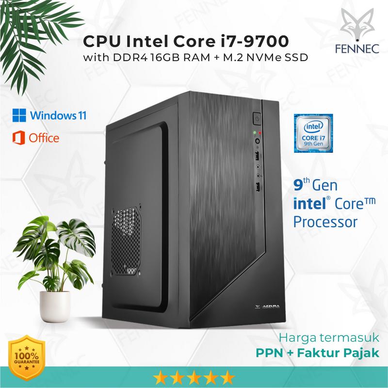 CPU PC Komputer Intel Core i7-9700 Gen-9 RAM 16GB SSD Rakitan Office ...