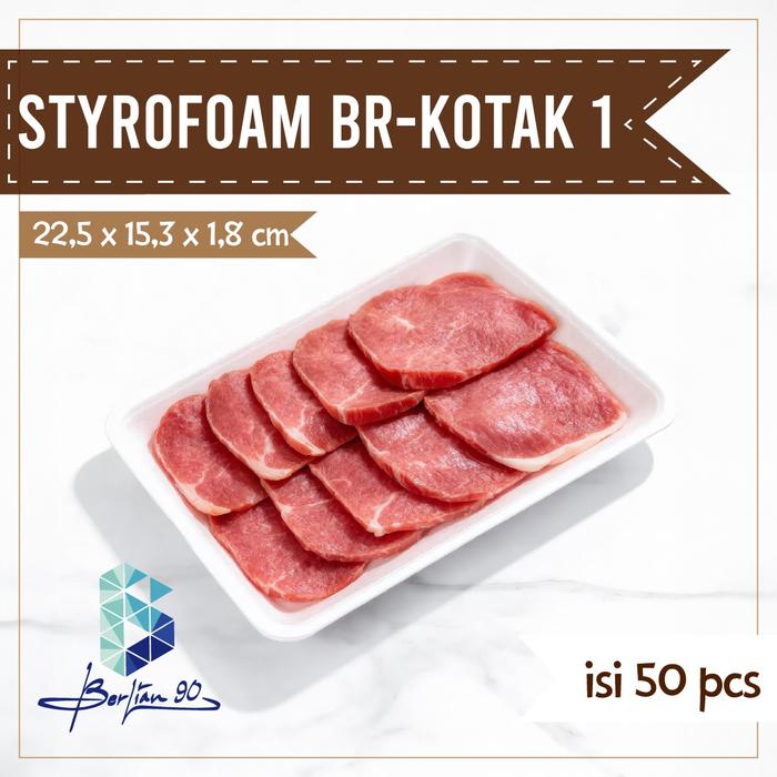 Jual ( Isi 50 ) Tray Styrofoam Kotak / Tray Sterofoam Kotak Untuk Buah ...