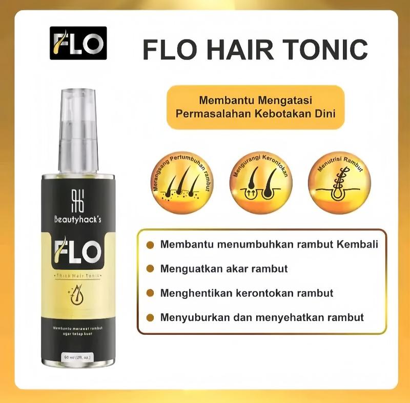 (( BEST SELER )) FLO HAIR TONIC | FORMULA UNTUK KEBOTAKAN | 60 ml ...