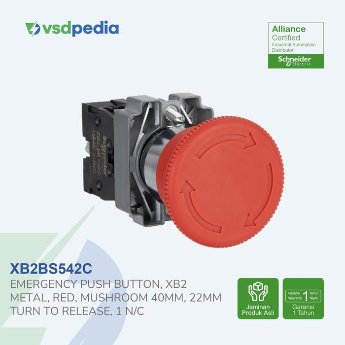 Promo SCHNEIDER HARMONY XB2 EMERGENCY STOP METAL TOMBOL TEKAN DARURAT ...