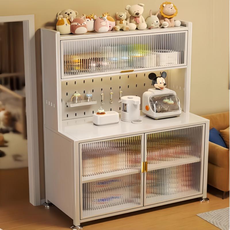 Milk White 5-Tier Kitchen Cabinet Home Multilayer Rack for Organizing ...