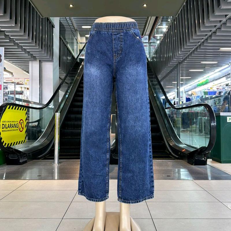Seluar Jeans Getta Wide Leg Wanita Baggy Style Acid Washed Look ...