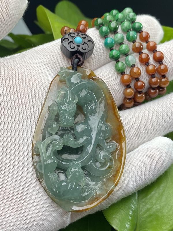 Natural Burmese Jade A Grade Chiluo Ancient Jade Dragon Bran - TikTok ...