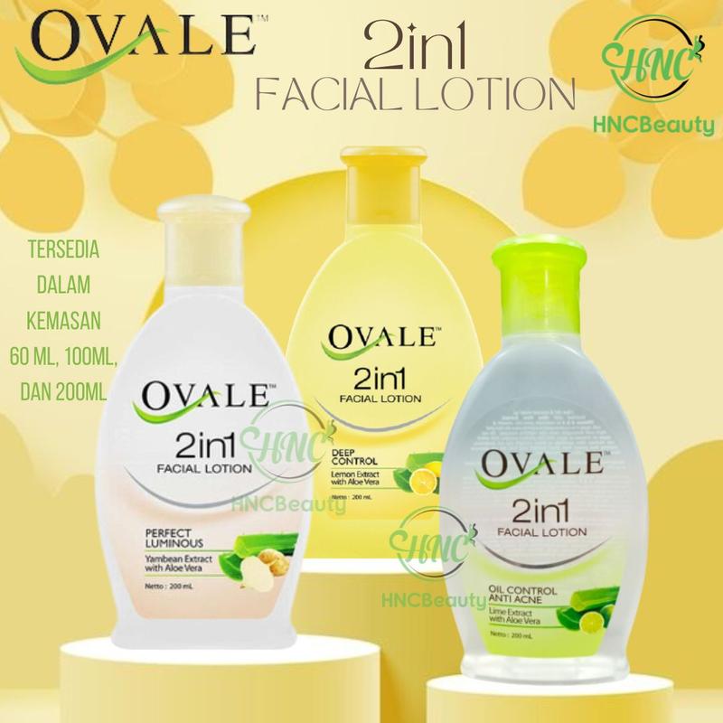 OVALE 2in1 Facial Lotion 60ml 100ml 200ml / Pembersih Wajah Berminyak ...