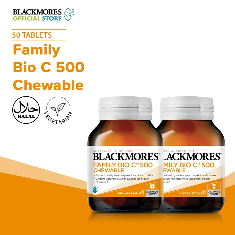 [Bundle of 2] Blackmores Family Bio C 500 Chewable 50s (Halal - TikTok ...