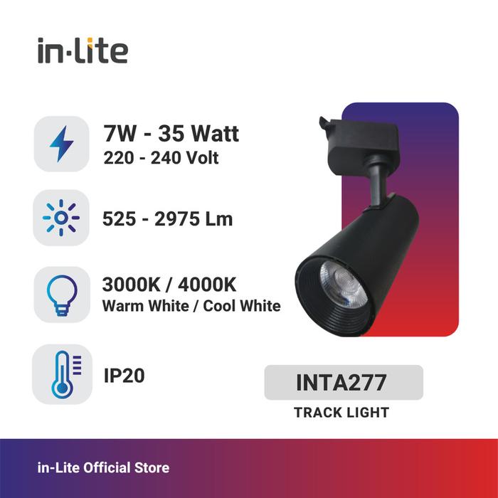 Jual InLite LED TRACK LIGHT INTA277 7- 35 watt - Black - Kab. Bekasi ...