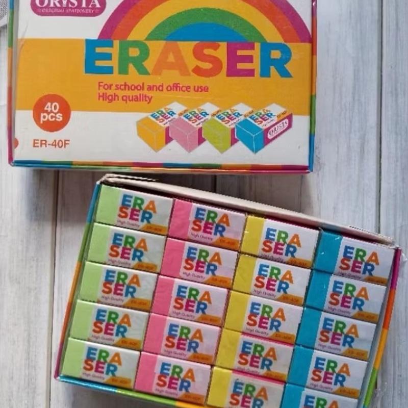 Penghapus ORISTA B-40 putih dan warna penghapus gasing 1pak isi 40 ...