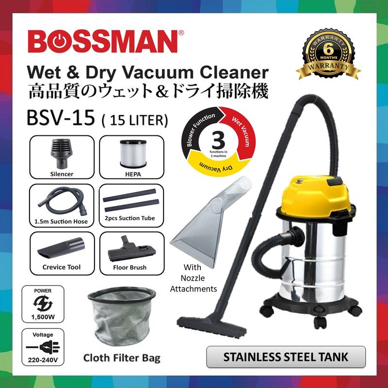 Bossman 3 In 1 Vacuum Cleaner 15L BSV15 WET DRY BLOW Stainless - TikTok ...