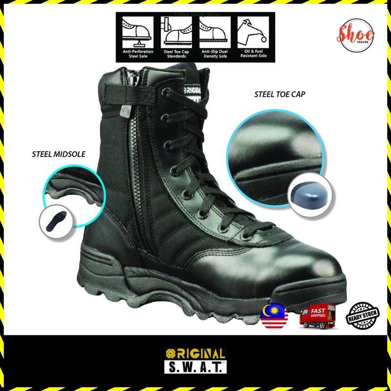Safety Original SWAT Boots Side Zip Steel Toe Cap/Kasut Safety - TikTok ...