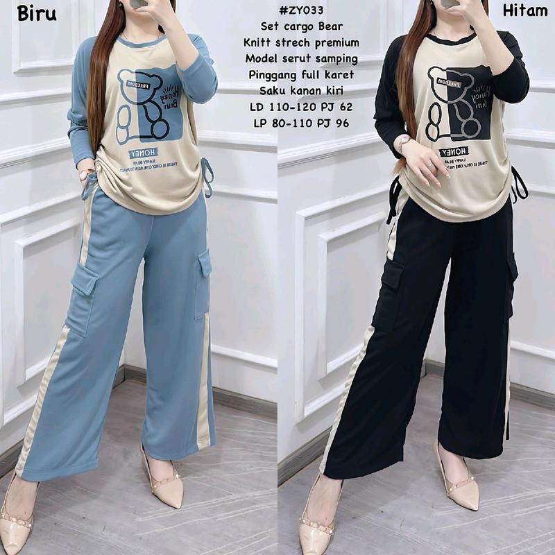 #ZY033 Set cargo bear Lengan panjang (ready 6 warna) - Shop | Tokopedia