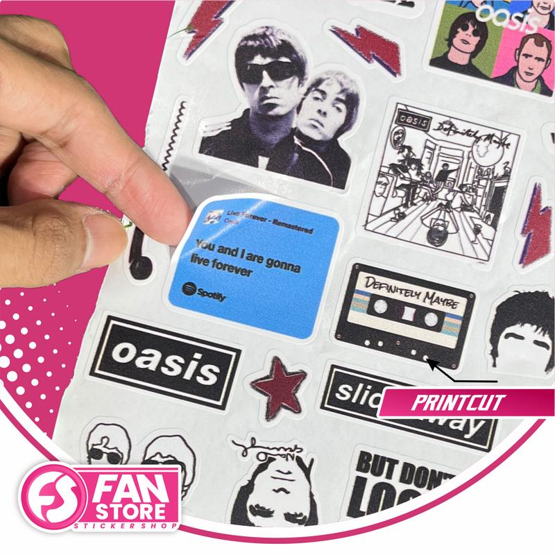 22 Pcs Stiker Band Oasis Vinyl Premium Anti Air Tinggal Tempel - Stiker ...