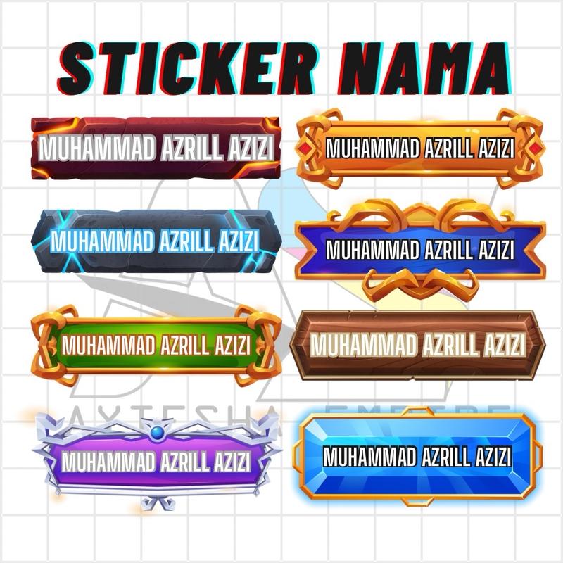 120PCS STICKER NAMA BERCORAK | STICKER ALAT TULIS | STICKER SATU ...