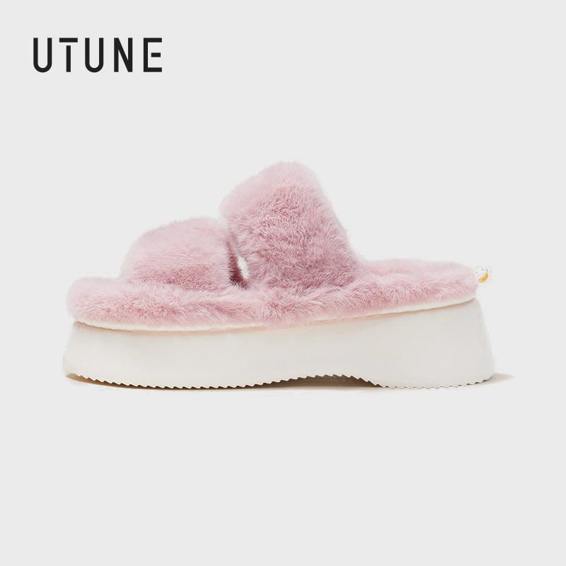UTUNE Plush Slippers Winter Spring and Autumn Ladies Indoor Shoes ...