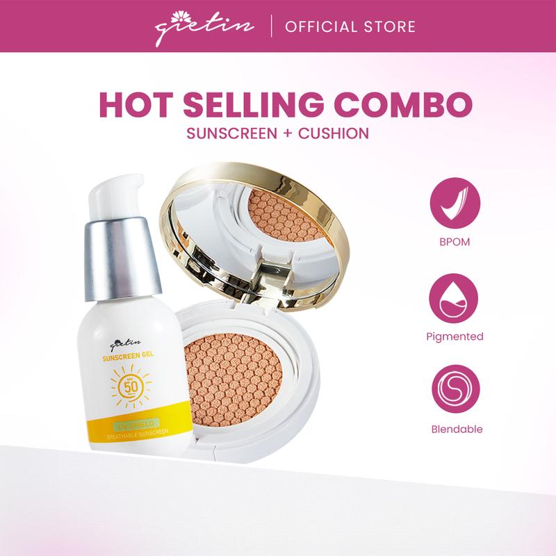 Gietin Hot Selling Combo (Cushion + Sunscreen) Set - Shop | Tokopedia